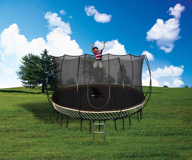 15 Foot Trampoline with Fun Hoop Round - Alden Pools & Play