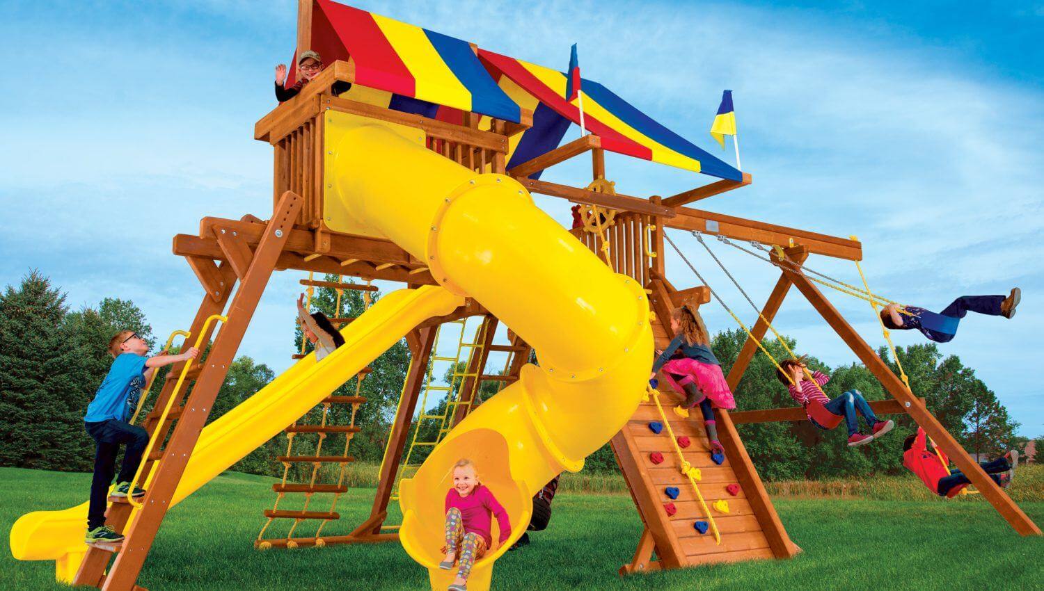 King Kong Castle Base Pkg V with 270° Spiral Slide (25E) - Alden Pools ...